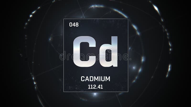Cadmium As Element 48 of the Periodic Table 3D Illustration on Silver ...