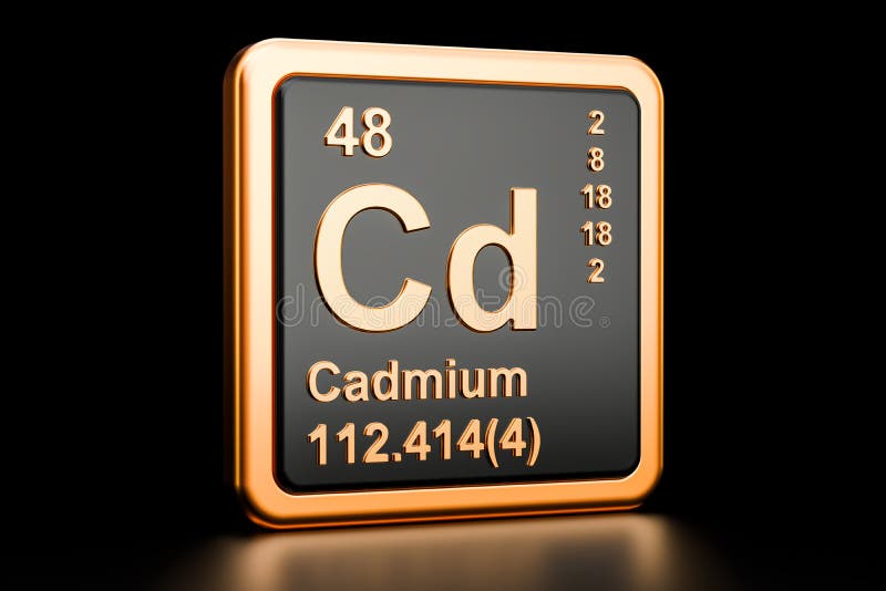 Cadmium Cd Chemical Element. 3D Rendering Stock Illustration ...