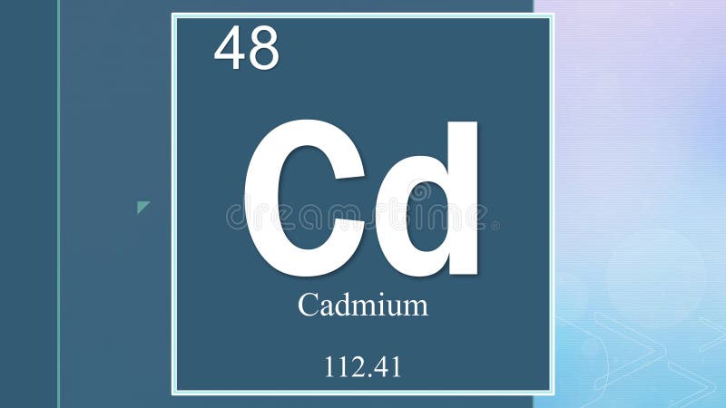 Cadmium Chemical Element Symbol on Blue Solid and Gradient Background ...