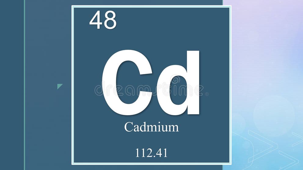 Cadmium Chemical Element Symbol on Blue Solid and Gradient Background Stock Illustration ...