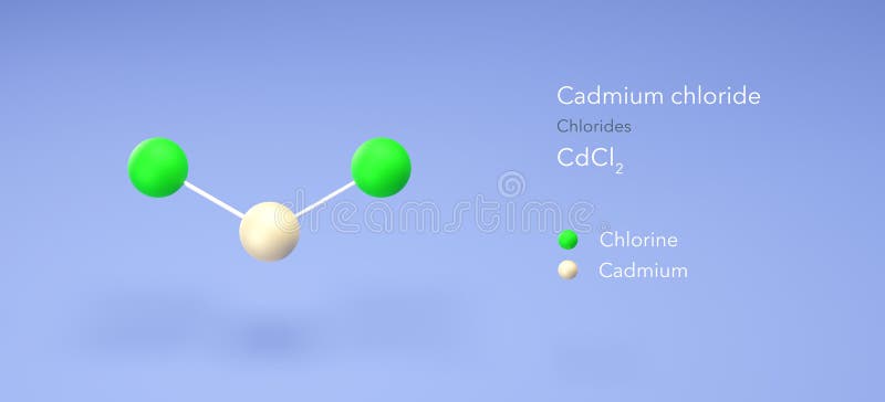 Cadmium Chloride Molecule, Molecular Structures, Cadmium Compounds, 3d ...