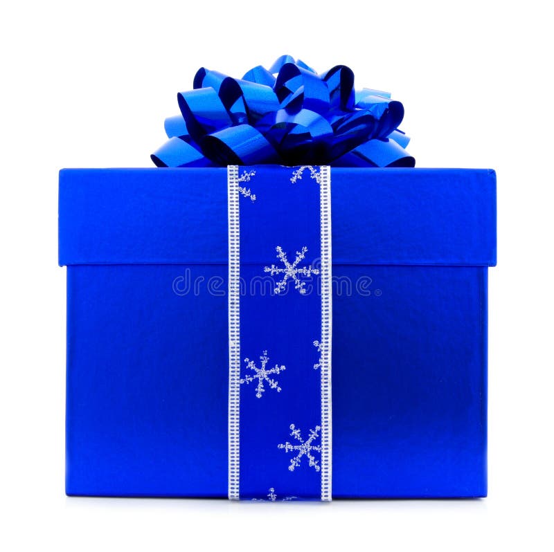 Cadre De Cadeau Bleu De Noël Photo stock - Image du argent, modelé ...