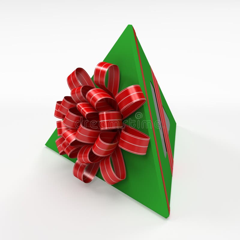 Cadre De Cadeau Vert Avec La Bande Rouge Illustration Stock ...