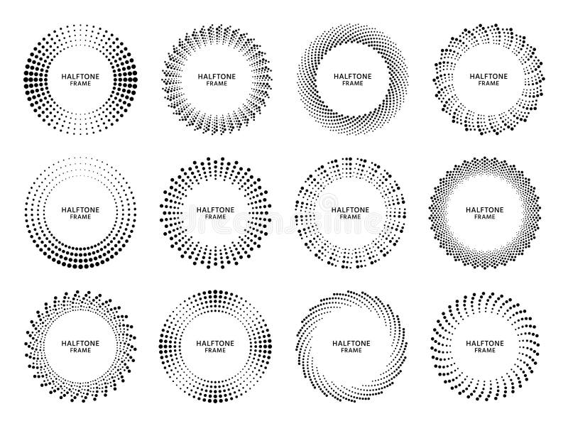 Cadre De Cercle Simili. Le Cadre Rétro Rond Avec Le Gradient De Points ... Cadre De Cercle Simili. Le Cadre Rétro Rond Avec Le Gradient De Points ...