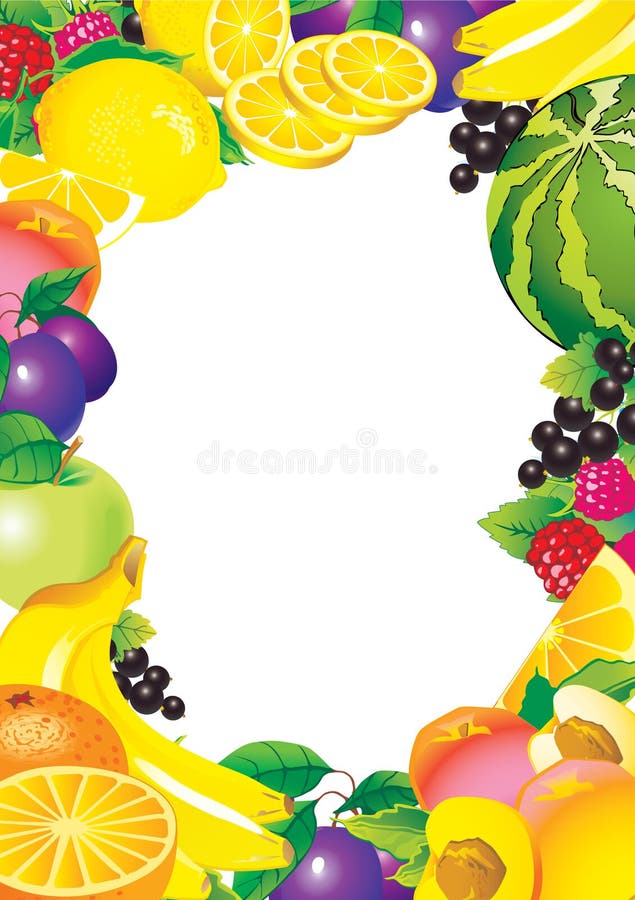 Cadre cycle de fruits illustration de vecteur. Illustration du cadre ...