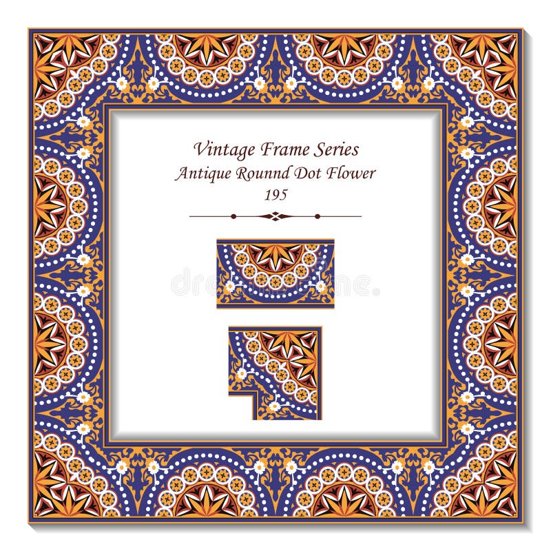 Cadre 195 Dot Flower Rond Antique Du Vintage 3D Illustration de Vecteur ...