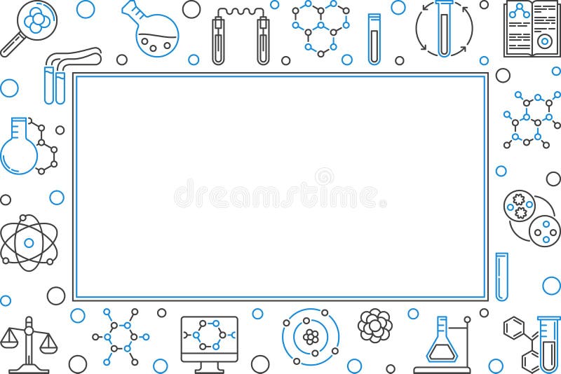 Cadre Horizontal Avec Des Icônes De Chimie Ligne Fond De Vecteur ... Cadre Horizontal Avec Des Icônes De Chimie Ligne Fond De Vecteur ...