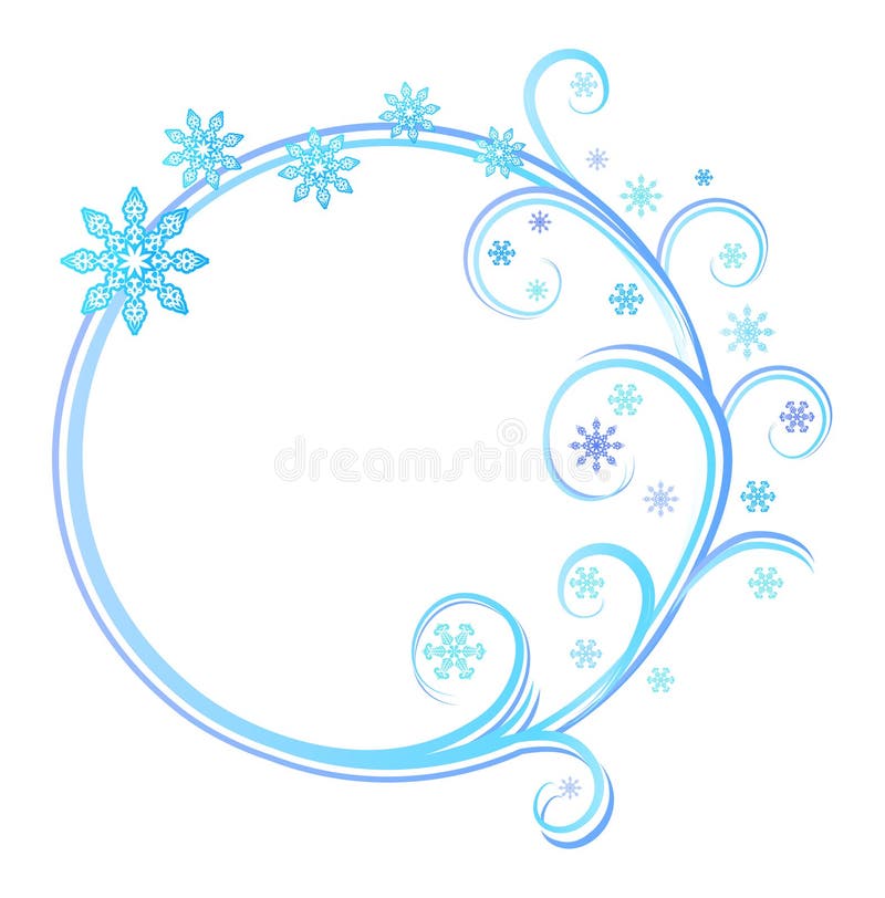 Cadre Rond Avec Des Flocons De Neige Illustration de Vecteur ...
