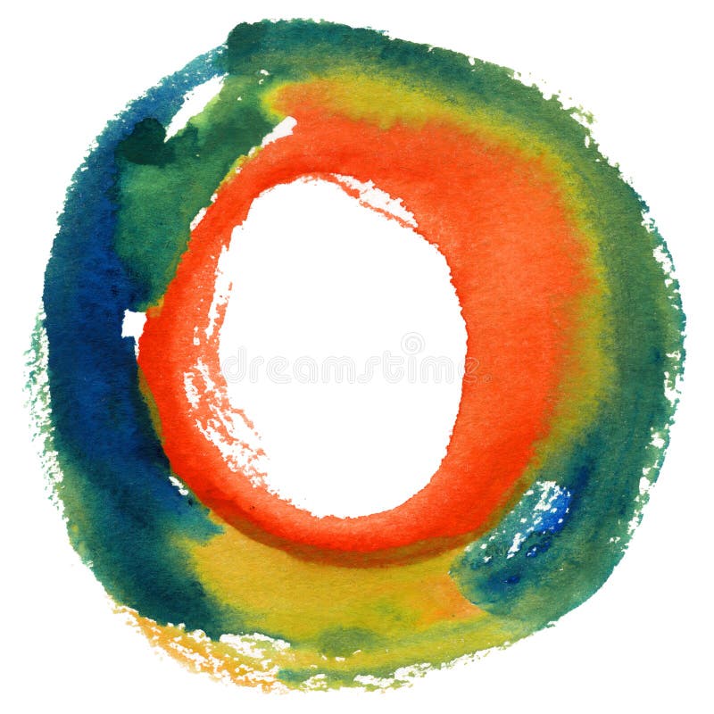 Cadre Rond D'aquarelle, Forme De Forme De Cercle Illustration Stock ...