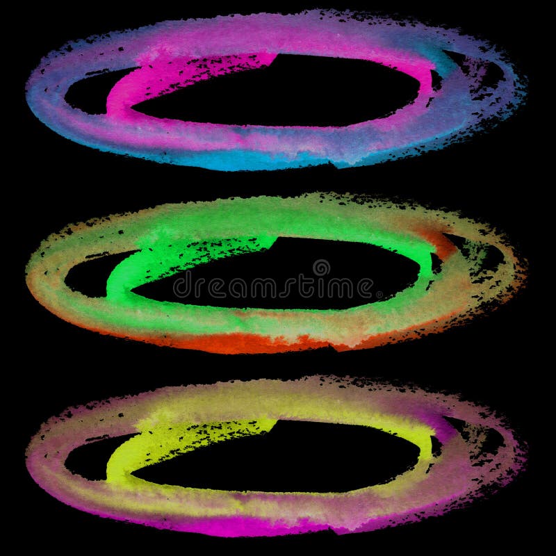 Cadre Rond D'aquarelle, Forme De Forme De Cercle Illustration Stock ...