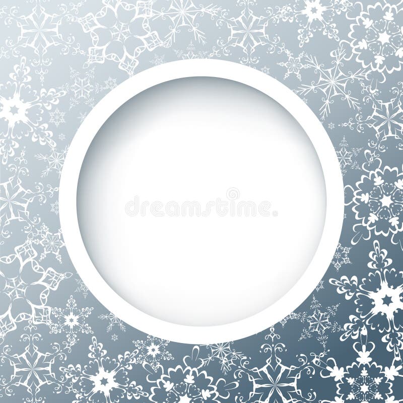 Cadre Rond D'hiver Avec Des Flocons De Neige Illustration de Vecteur ...