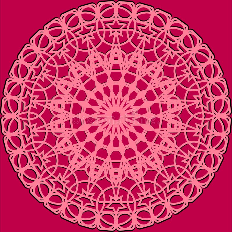 Cadre Rond De Dentelle Rose Illustration de Vecteur - Illustration du ...
