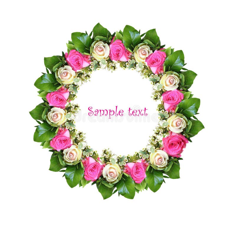 Cadre rond des roses photo stock. Image du rond, roses - 34256476