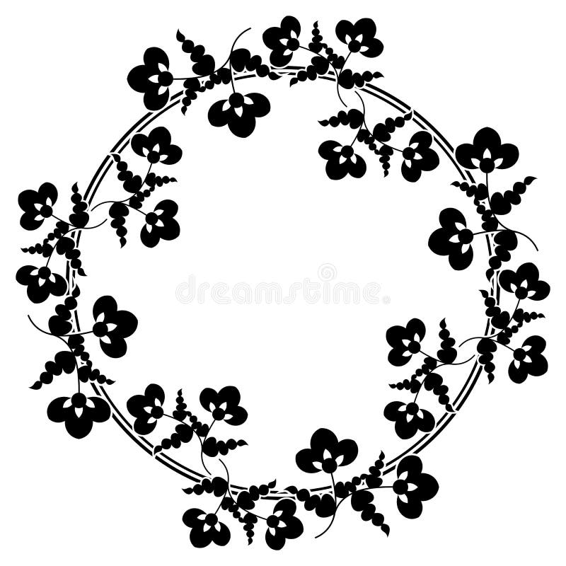 Cadre rond noir et blanc illustration de vecteur. Illustration du ...