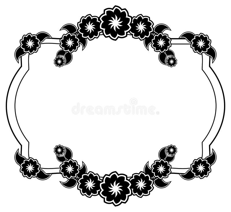 Cadre rond noir et blanc illustration de vecteur. Illustration du ...
