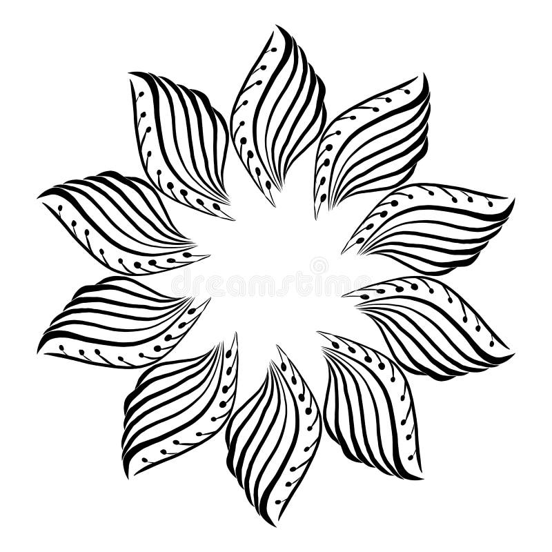 Cadre Rond, Ornement Floral, Fleur, Illustration de Vecteur ...