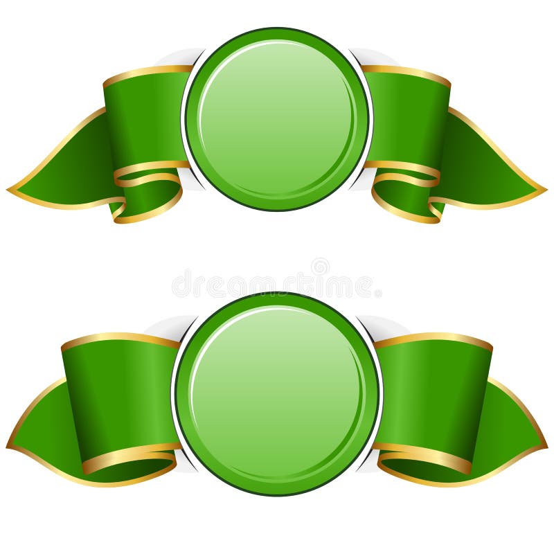 Cadre Rond Vert Avec Le Ruban Illustration de Vecteur - Illustration du ...