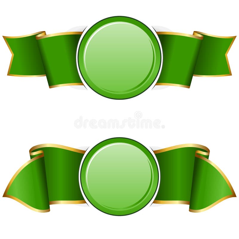 Cadre Rond Vert Avec Le Ruban Illustration de Vecteur - Illustration du ...