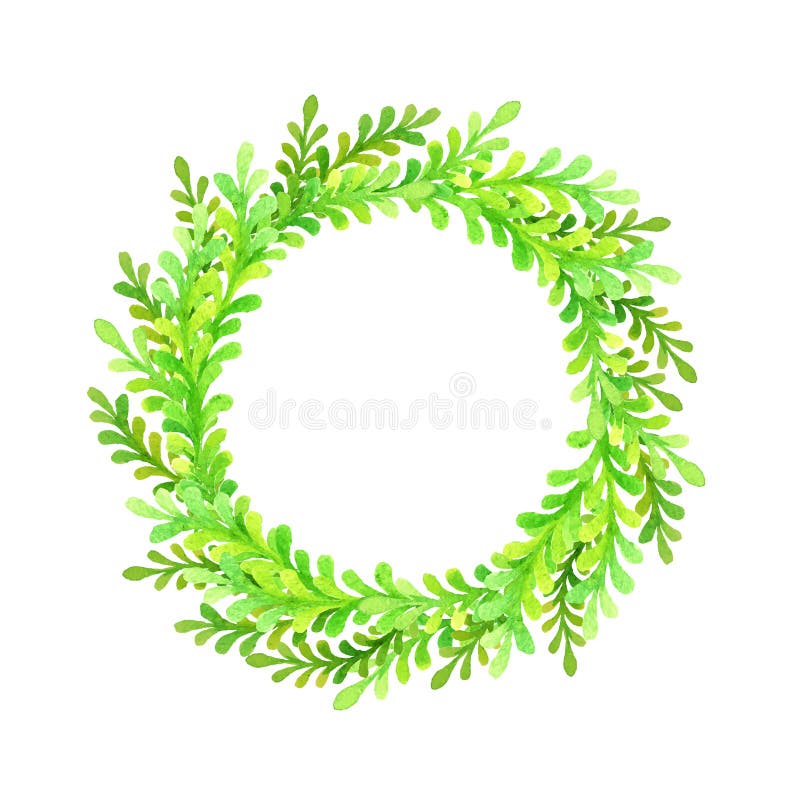 Cadre Rond Vert D'aquarelle Illustration de Vecteur - Illustration du ...