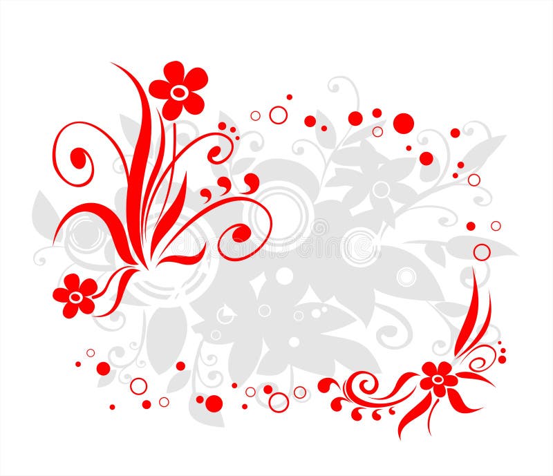 Cadre rouge de fleurs illustration de vecteur. Illustration du ...