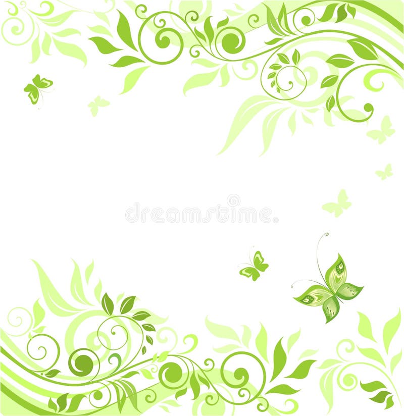 Cadre floral vert illustration de vecteur. Illustration du végétation ...