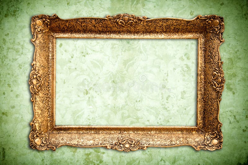 Cadre vide de vintage d'or image stock. Image du cadre - 44989849