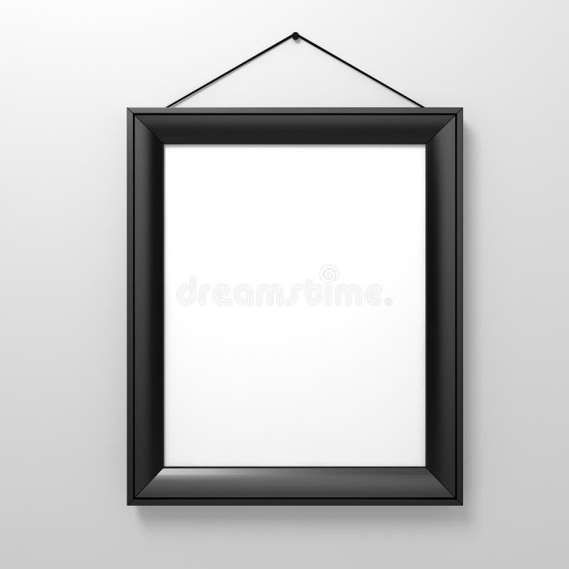 Cadre Vide Sur Le Mur Blanc Illustration Stock - Illustration du ...