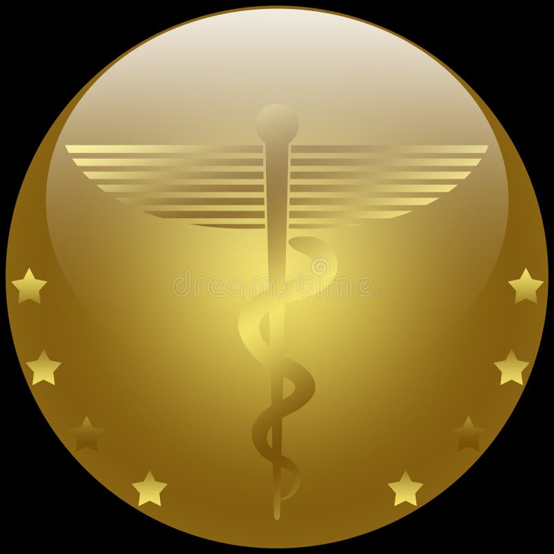 Symbole Vert De Vecteur De Serpent De Caducée Illustration de Vecteur ...