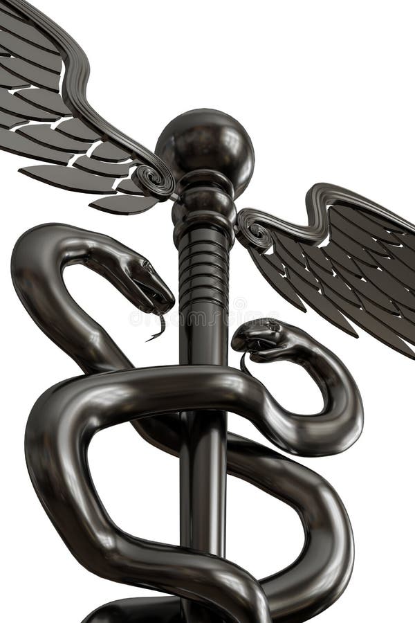Caduceo Aislado En El Fondo Blanco Stock de ilustración - Ilustración ...