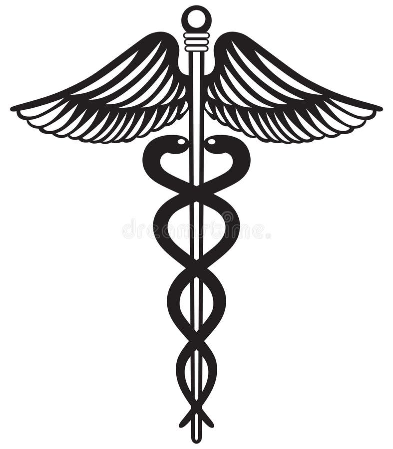 Caduceo médico del símbolo ilustración del vector. Ilustración de sano ...