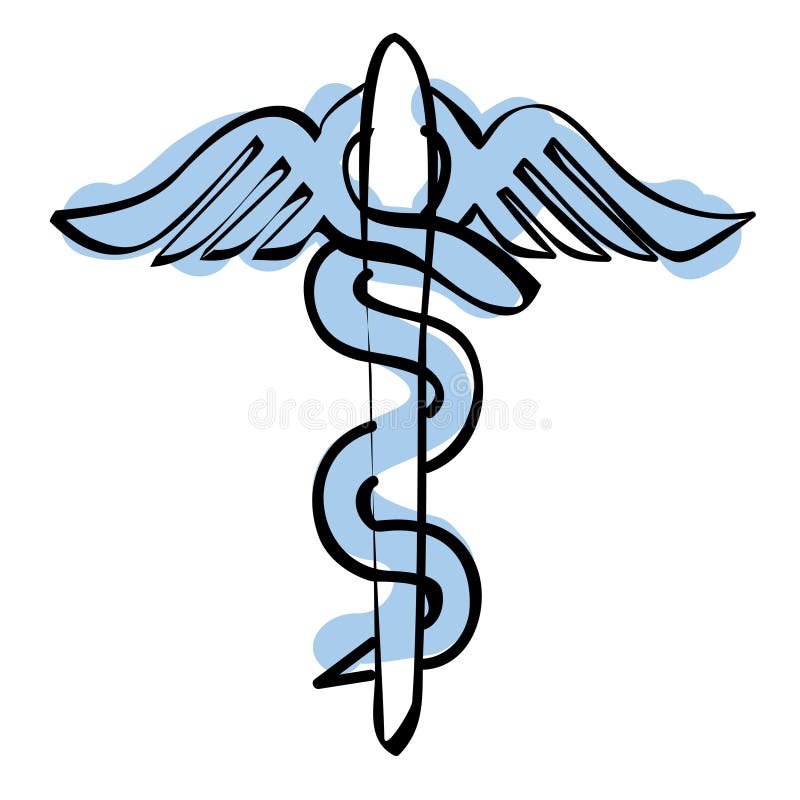 Caduceus drawing stock vector. Illustration of sketch - 22416973