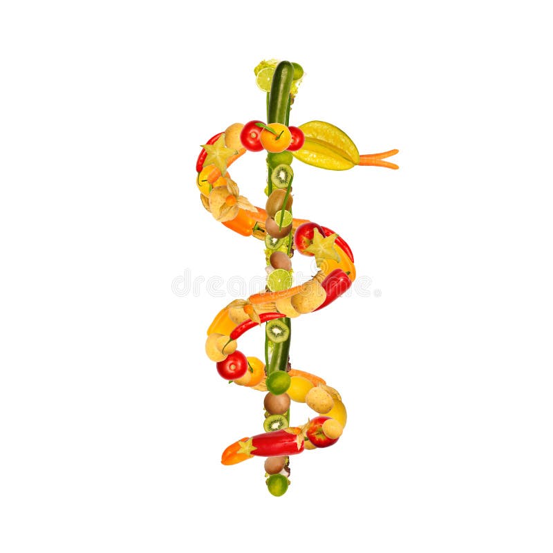 Caduceus of Fruits and Vegetables Stock Photo - Image of concept ...