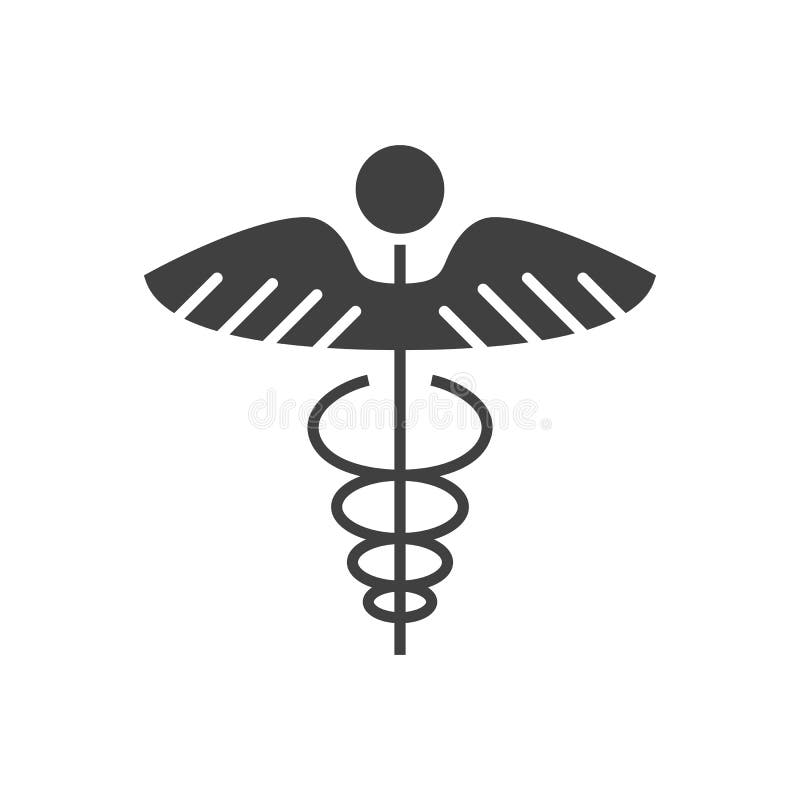 Caduceus Vector Icon stock vector. Illustration of insignia - 121863485