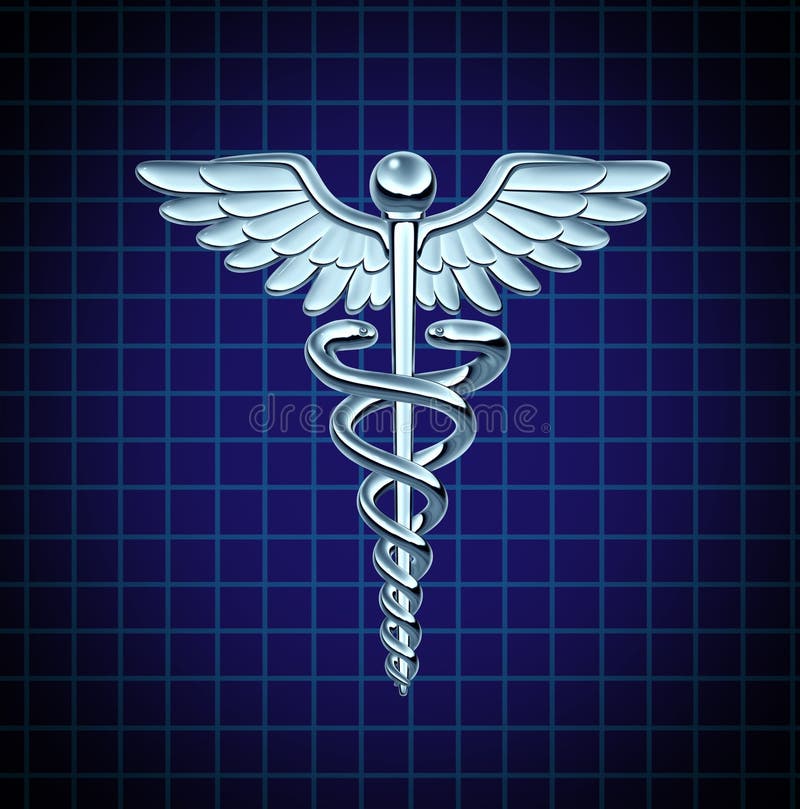 Caduceus Health Care Icon stock illustration. Illustration of snake ...