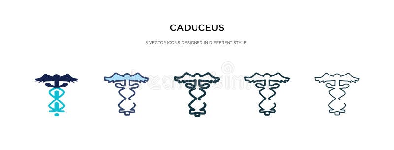 Set of Colored Caduceus Symbols Stock Illustration - Illustration of ...