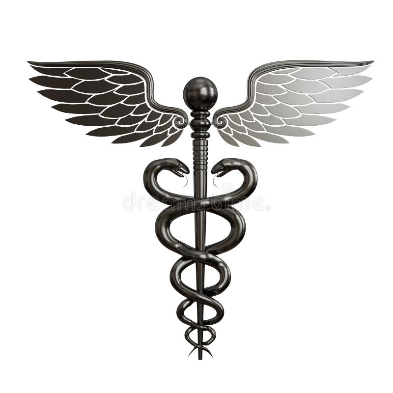 Caduceus isolated stock illustration. Illustration of symbol - 26868408