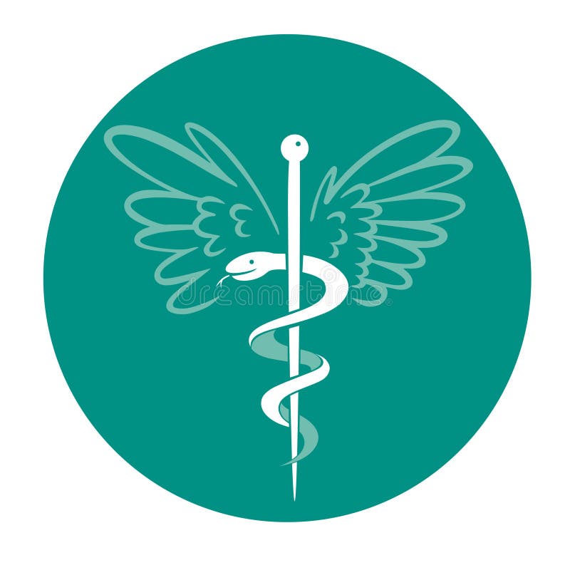 Caduceus medical sign logo stock illustration. Illustration of emblem ...