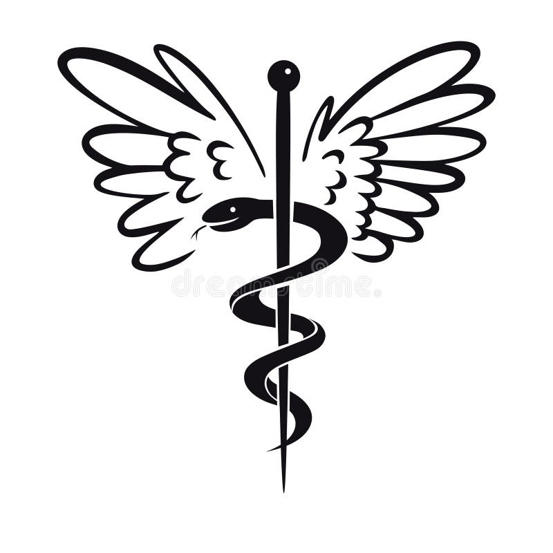 Caduceus medical sign logo stock illustration. Illustration of hospital ...