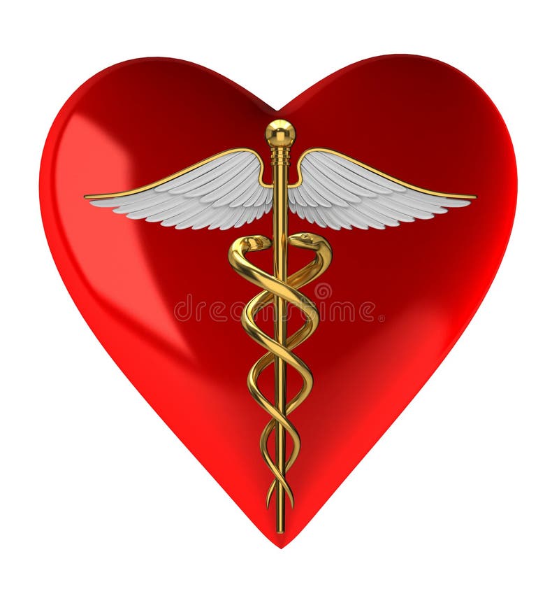Medical Caduceus Symbol in Yellow and Black Color. Stock Illustration ...