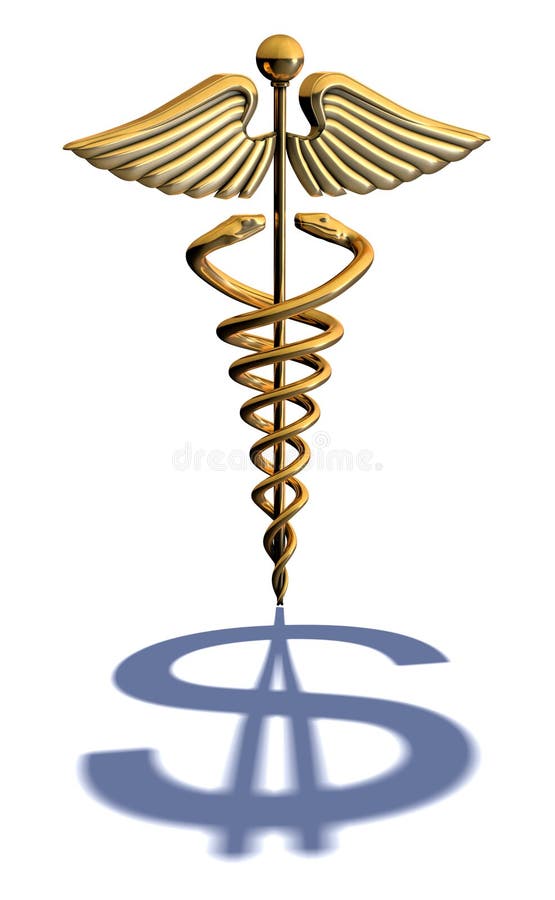 Caduceus Medical Symbol Chrome Stock Illustration - Illustration of ...
