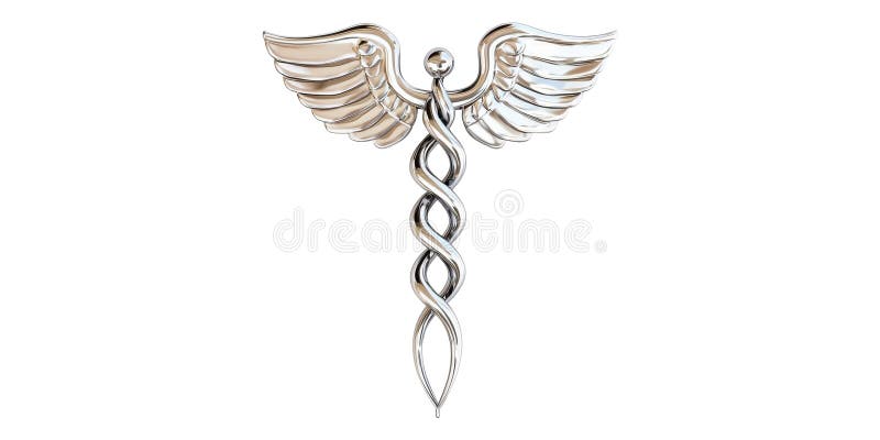 Caduceus Medical Symbol 3D Isolated on Transparent Background Stock ...