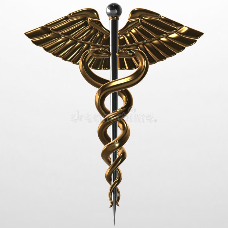 Caduceus - Medical Symbol, 3d Render Stock Illustration - Illustration ...