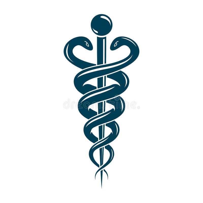 Caduceus Medical Symbol, Graphic Vector Emblem Created with Snakes ...