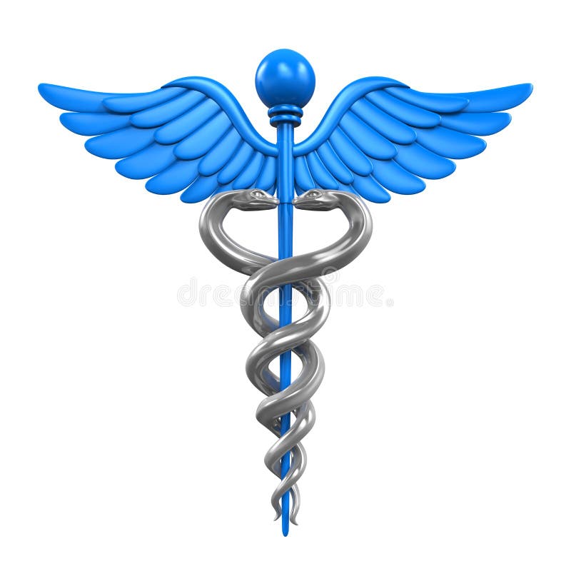 Set of Icons with Caduceus Symbol in Blue Stock Vector - Illustration ...