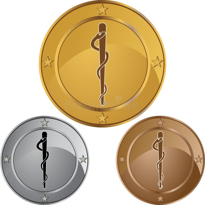 Caduceus Medical Symbol - Round Single Snake Stock Vector ...