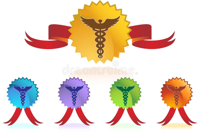 Caduceus Medical Symbol - Set of 5 Seals Stock Vector - Illustration of ...