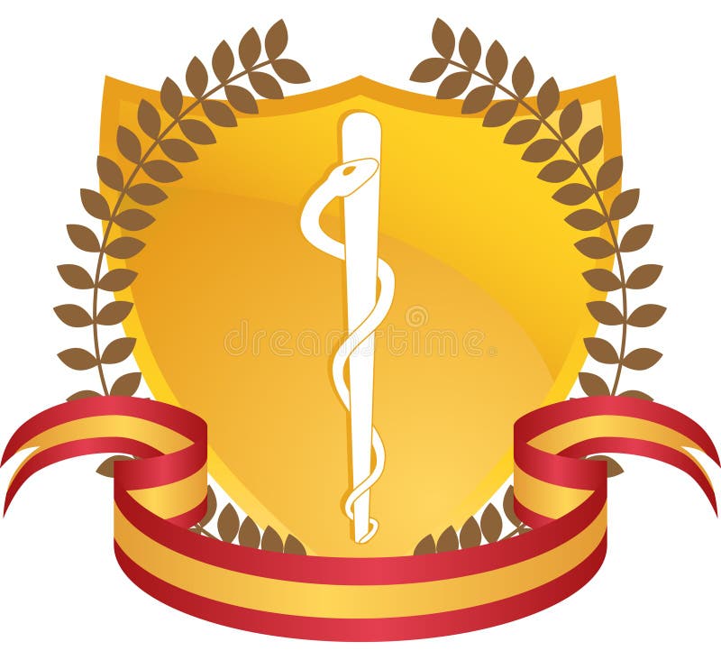 Caduceus Medical Symbol - Stylized with Shield Stock Vector ...