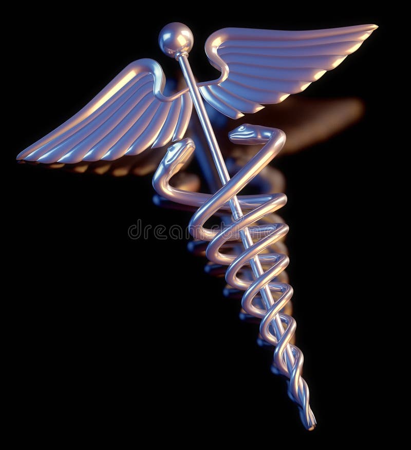 Caduceus-medizinisches Symbolchrom Stock Abbildung - Illustration von ...