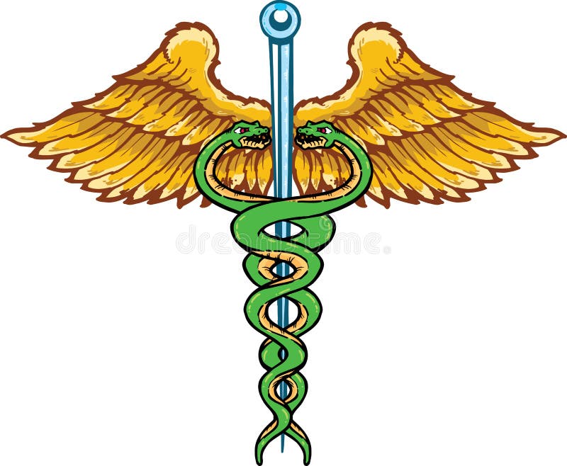 Caduceus o símbolo da cura ilustração do vetor. Ilustração de asas ...