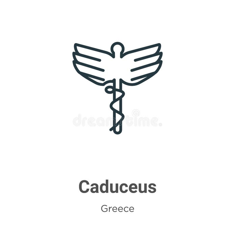 Caduceus Outline Vector Icon. Thin Line Black Caduceus Icon, Flat ...